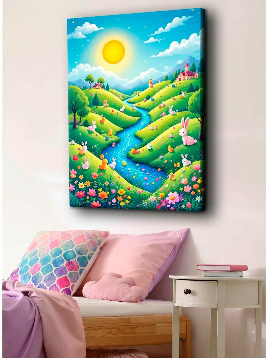 Картина "Долина зайчиков", галерейная 30х40см 1шт.