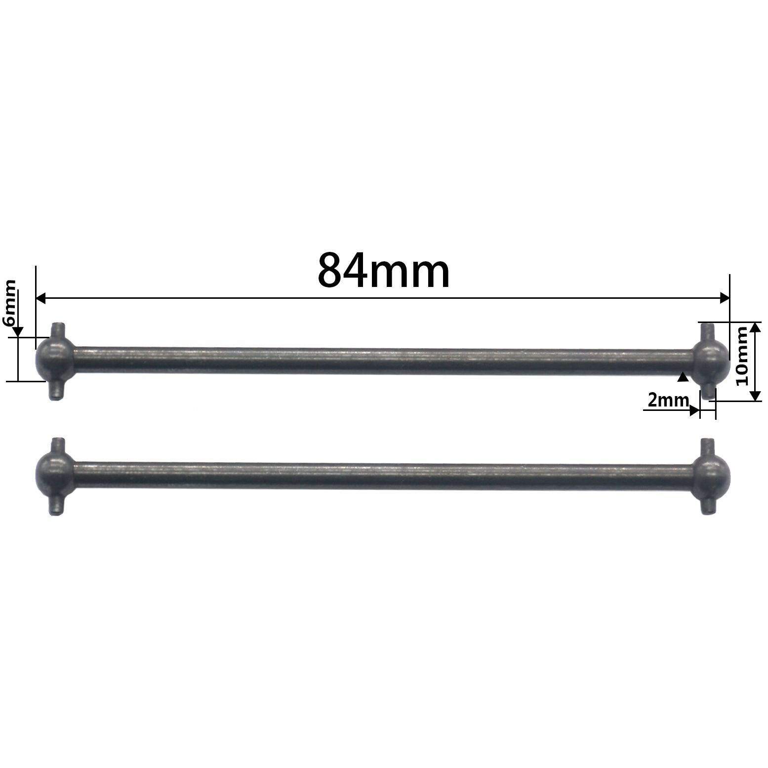 2 шт. / комплект стальных металлических приводных валов Общая длина костей собаки 61 мм 63 мм 70 мм 77 мм 84 мм 87 мм 89,5 мм 100 мм для деталей автомобиля HSP 1 / 10 RC