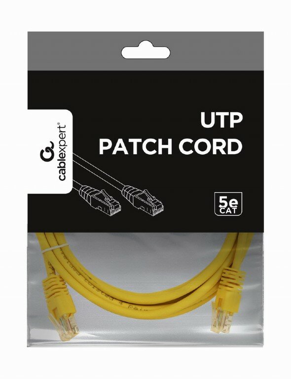 Cablexpert Патч-корд UTP 5e кат. Cablexpert PP12-3M/Y с разъемами RJ-45, желтый (3.0м)