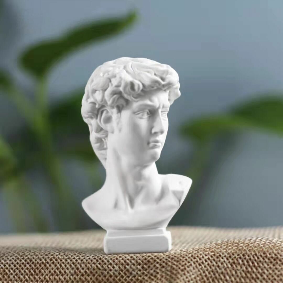 Мини-скульптура "Давид", гипсовая, 7х4,6х4,2 см, цвет желтый