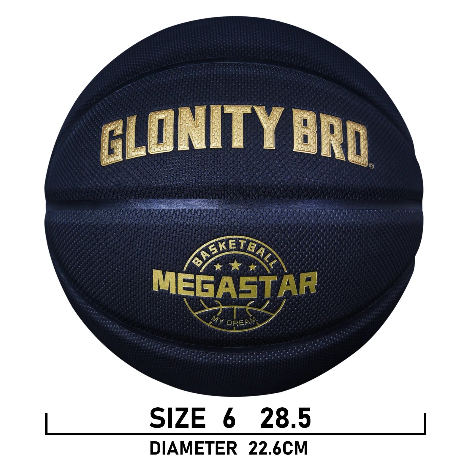 Баскетбольный мяч Glonity Bro Size 6 Black Gold