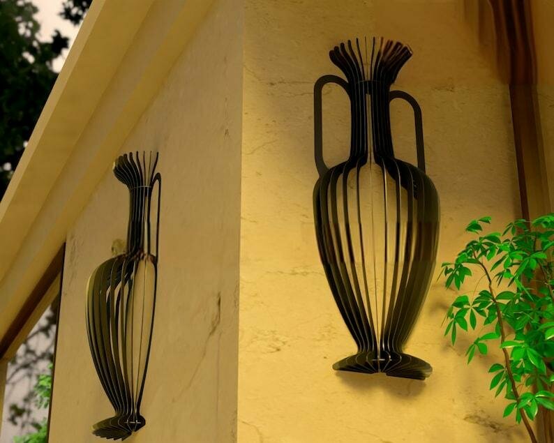 Декор для дома и улицы из металла, настенный декор - Амфора №1 (1 шт)