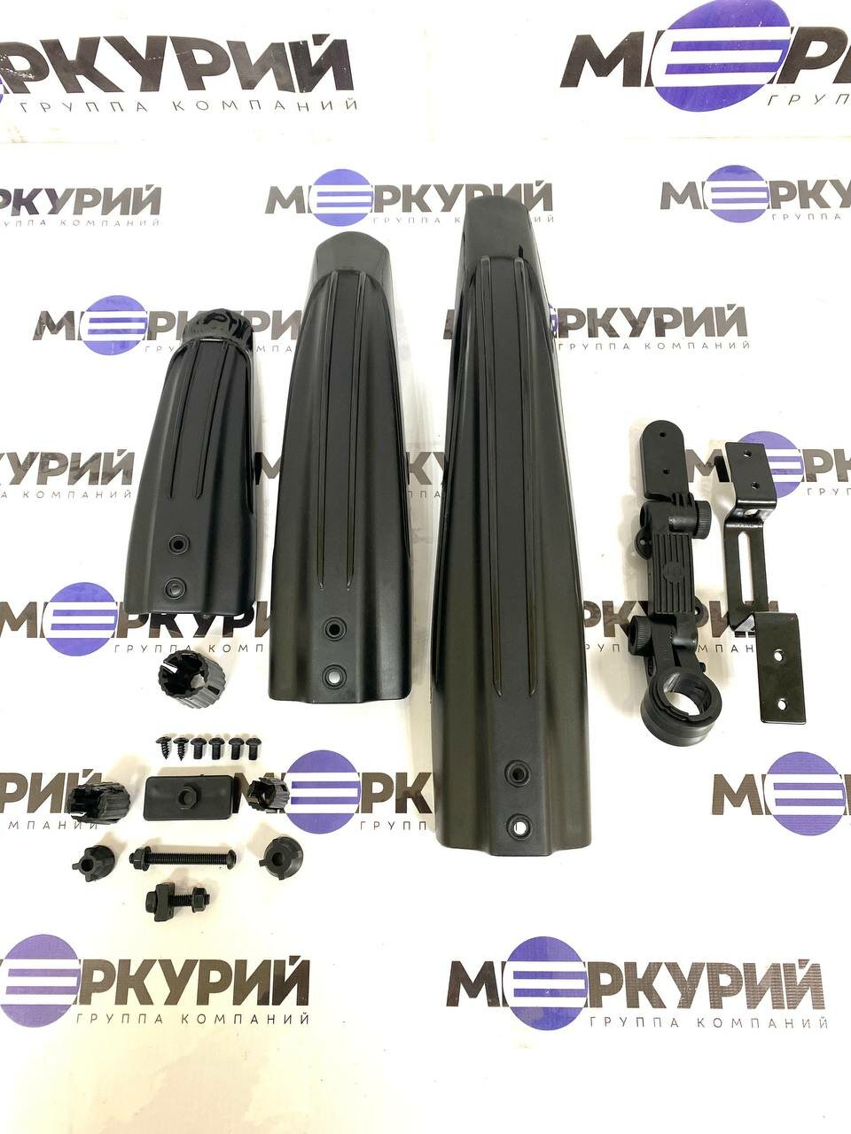 Комплект велосипедных крыльев 26", черные, трехсоставные (пластик)