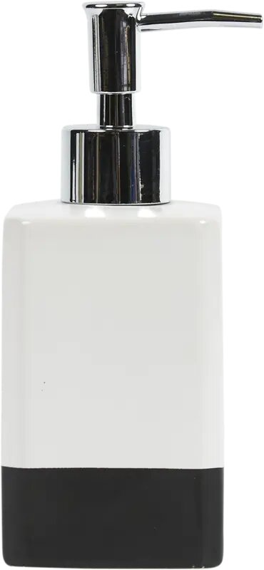 Дозатор для жидкого мыла Fixsen Text керамика цвет чёрный белый