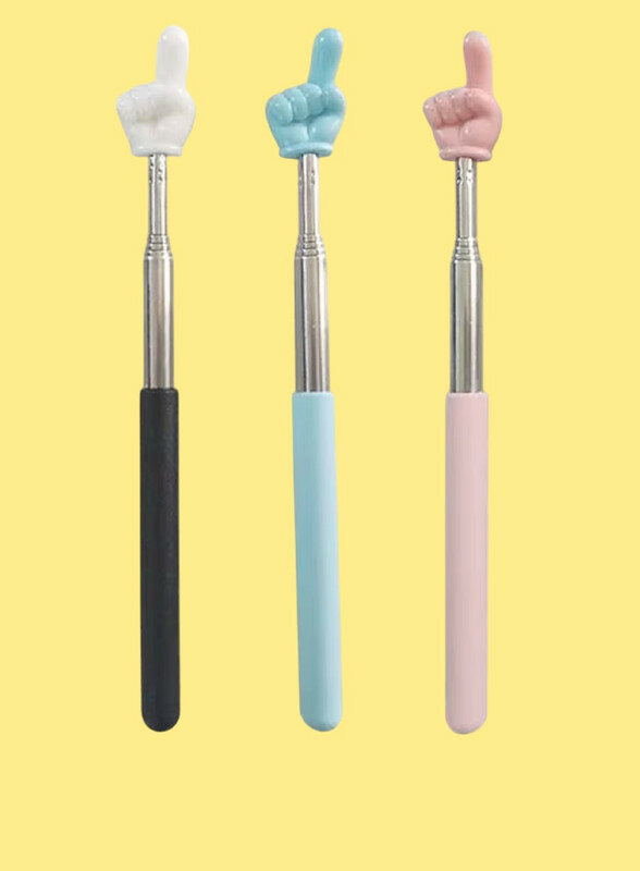 ТРИ Указки-презентера телескопические черно-белая+голубая+розовая