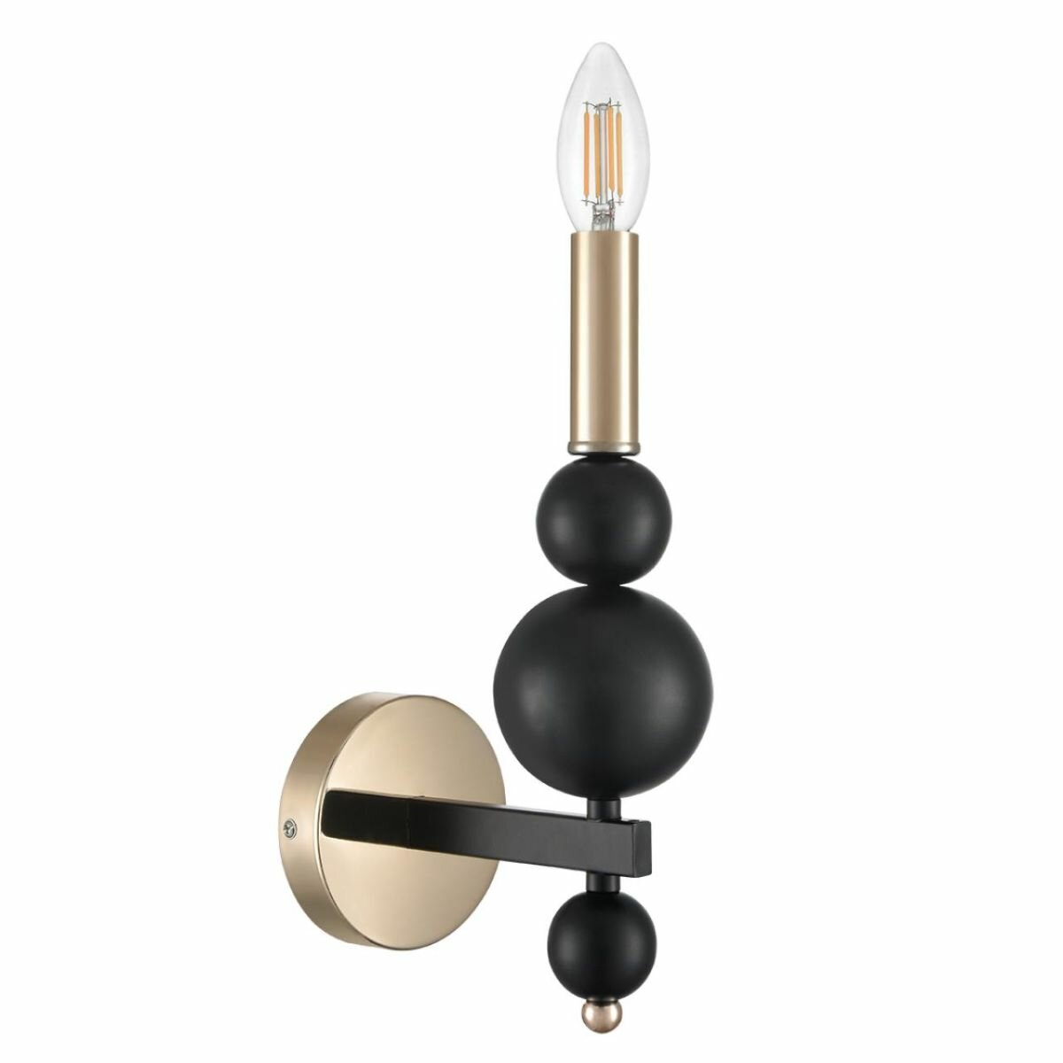 Бра Lumion Moderni Nana 8106/1W, черное/золотистое, цоколь Е14