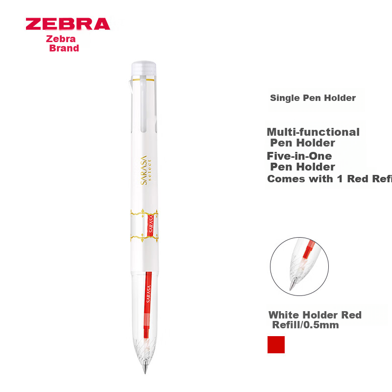 ZEBRA SARASA 5-color Multi-function Pen Body (Refill RNJK5) S5A15 White Body