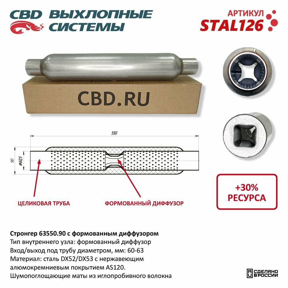 Стронгер 65550.90 с перфорированным диффузором. CBD. STAL126