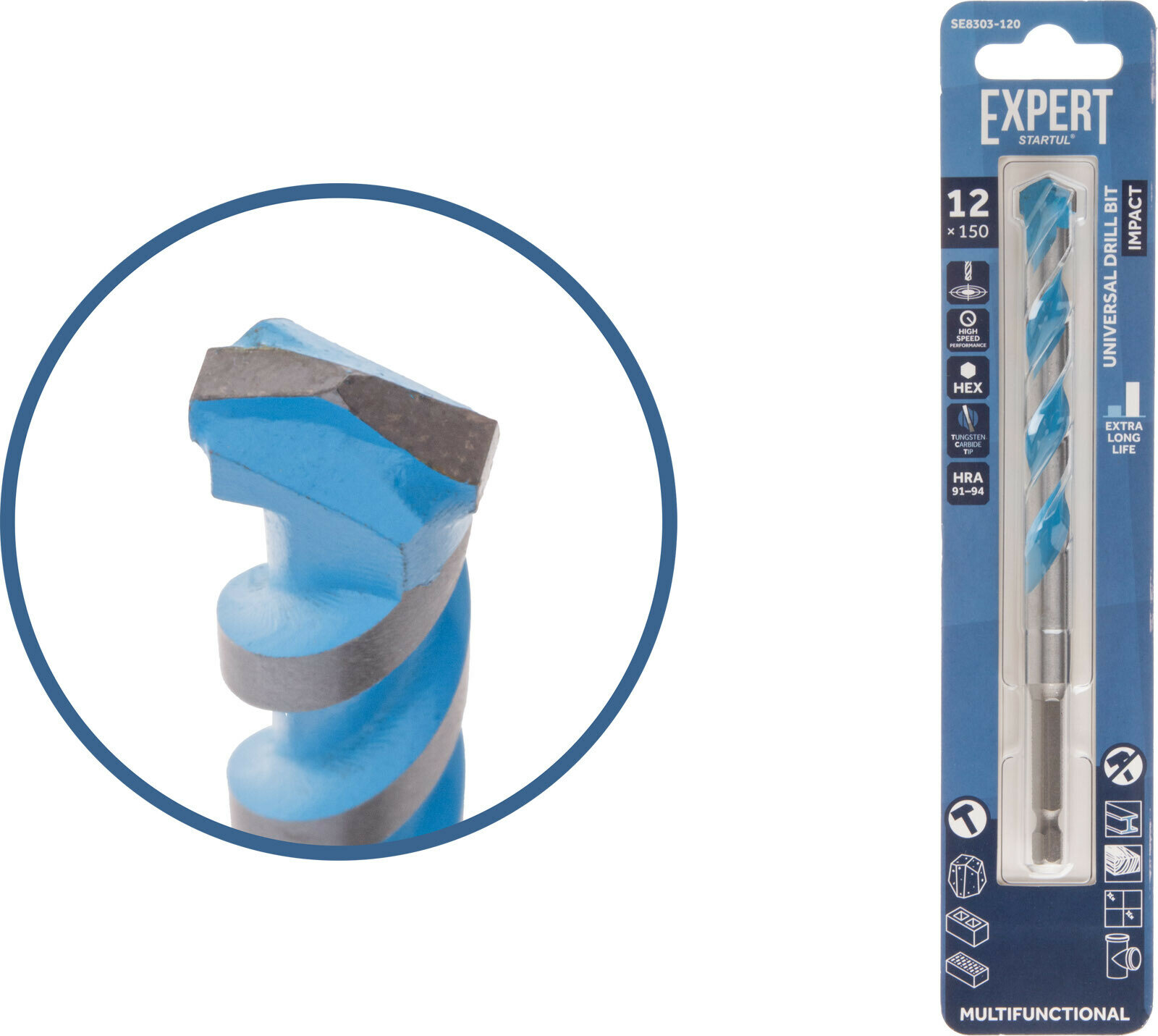 Сверло универсальное спиральное 12x150 мм STARTUL Expert MultiFunctional (SE8303-120)
