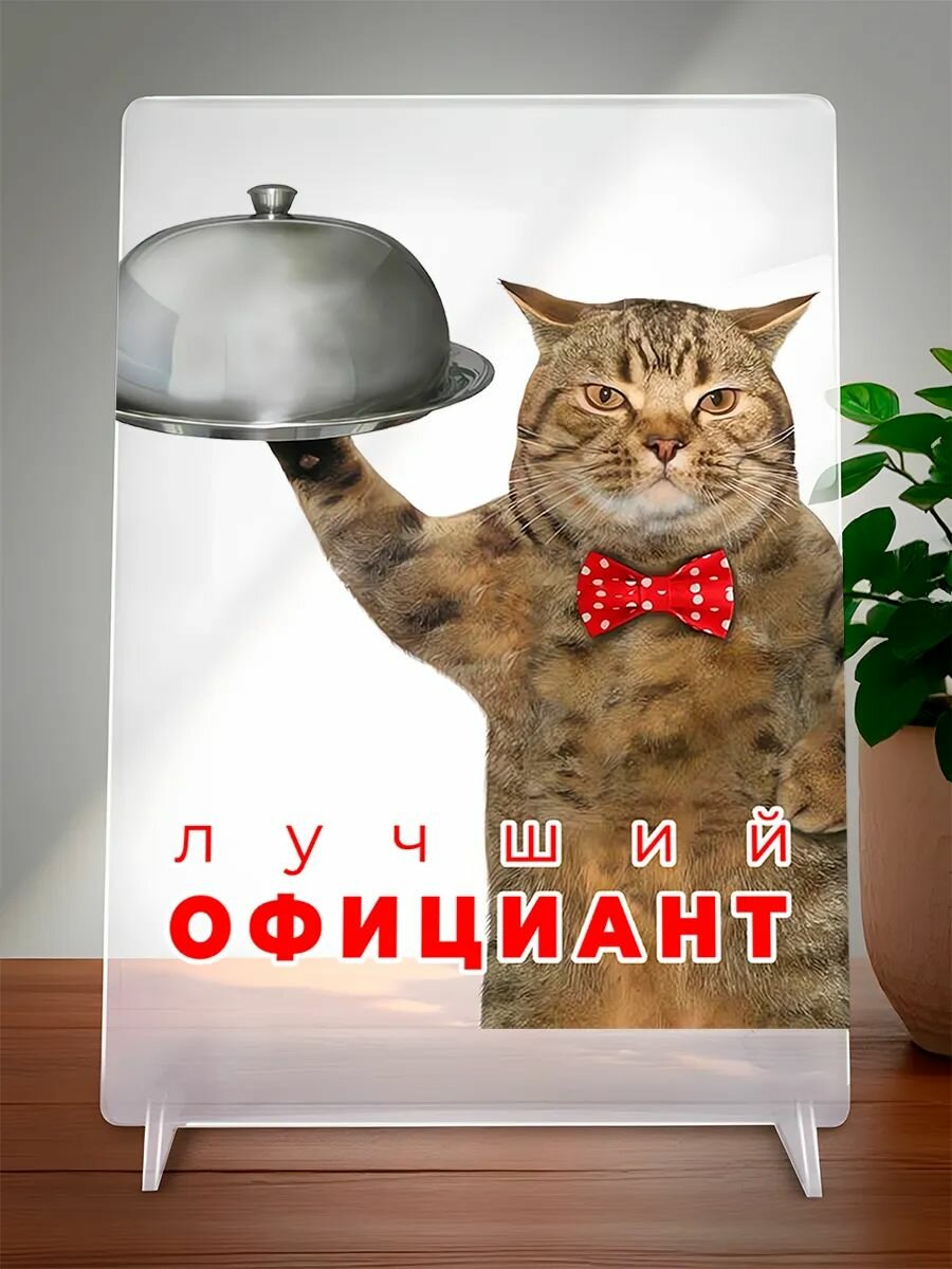 Акриловый постер подарок Официант