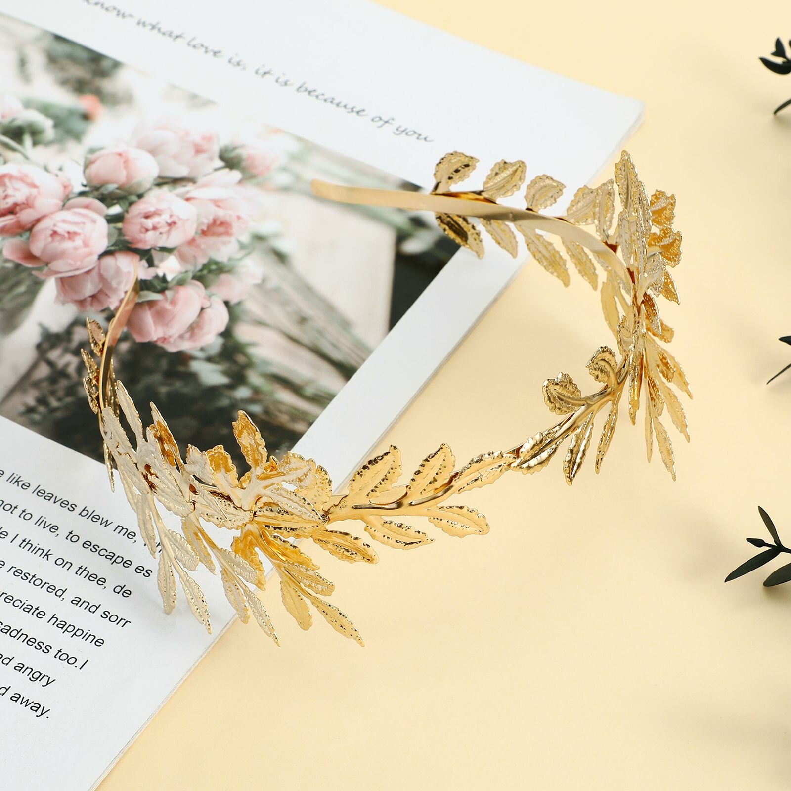 Золотой Лавровый Венок Для Свадьбы И Праздников Универсальный Размер