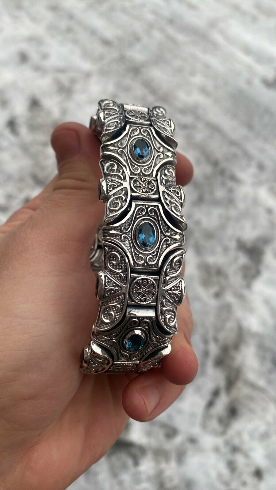 Браслет, славянский оберег, серебро, 925 проба, топаз