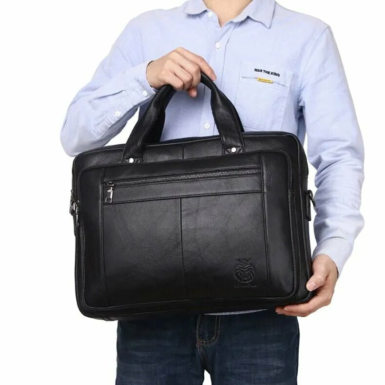 Сумка для ноутбука натуральная кожа 13 14 15.6 16 17.3дюймов, портфель документов с ремнем через плечо и ручками