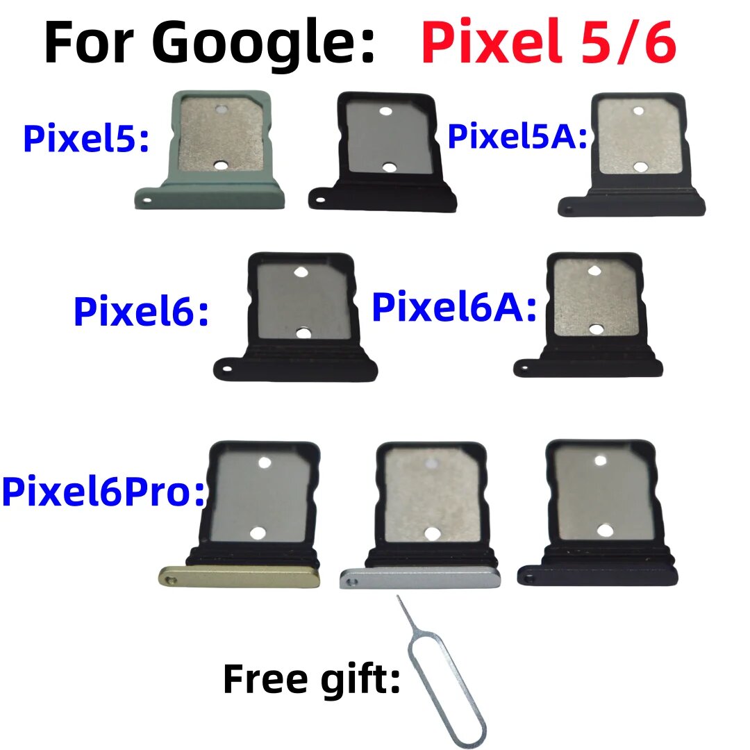 Лоток для адаптера SIM-карты, слот для чипа, держатель ящика для Google Pixel5 Pixel5A Pixel6/6A Pixel6Pro, лоток для SIM-карты, держатель лотка для карты For Pixel6Pro Black