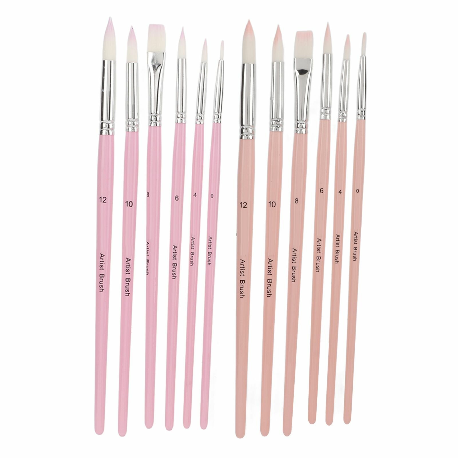Нейлоновая кисть для рисования, 12 шт, моющаяся, очищаемая, материал из нейлоновой шерсти, разные цвета, легкий набор кистей для рисования (розовый гибискус, фиолетовый)