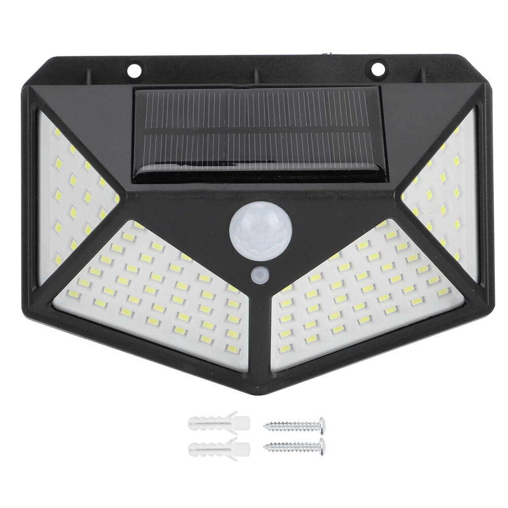 100LED солнечный датчик движения водонепроницаемый настенный светильник уличный фонарь для наружного сада и двора