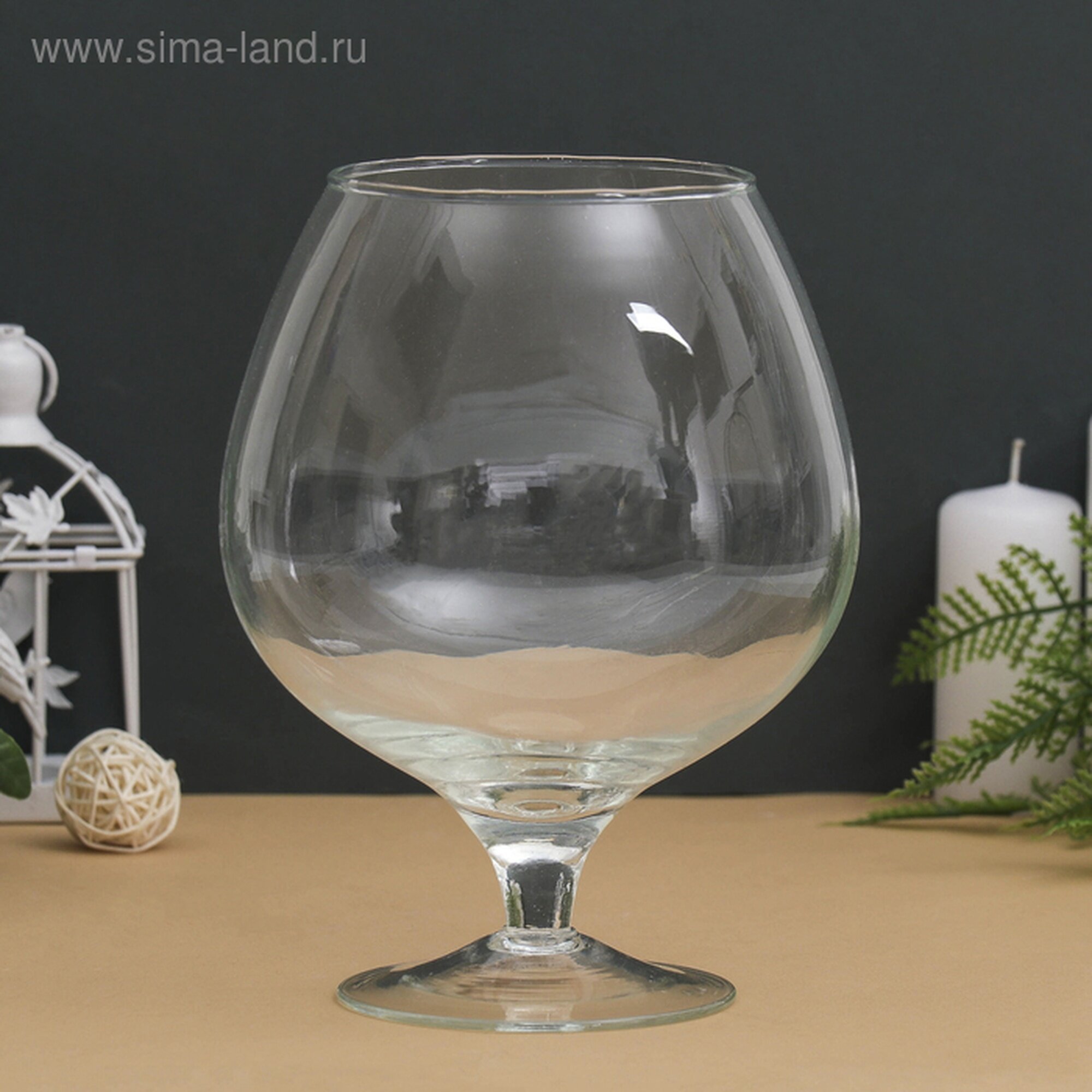 Ваза-Бокал «Роджер», 1.8 л, d=10 см, 19×14 см, стекло, прозрачная