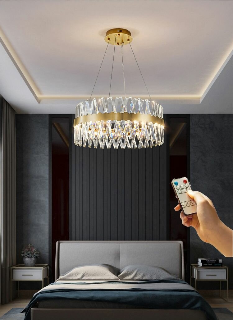 Постмодернистский свет из нержавеющей стали роскошная гостиная круглая/овальная хрустальная люстра -hj