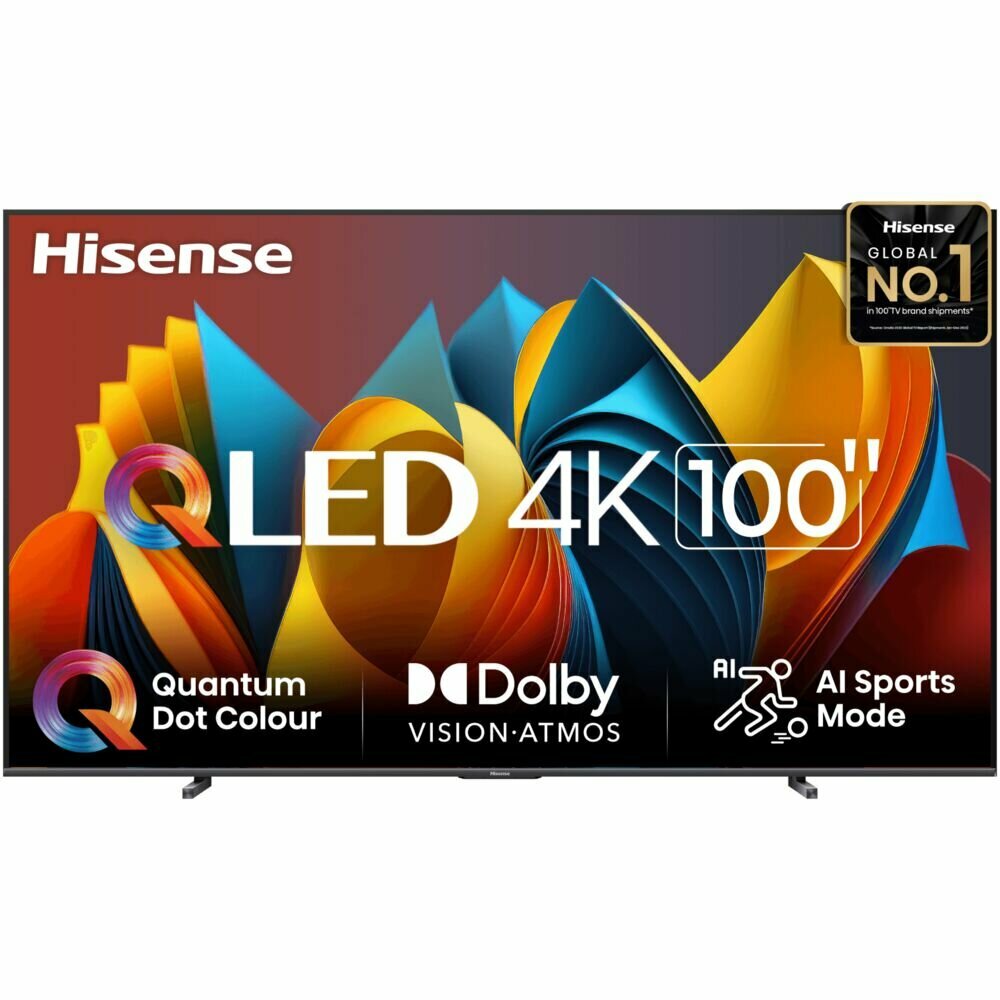 Телевизор 100" (254 см), Hisense 100E7NQ (4K Ultra HD 3840x2160, Smart TV) угольно-серый