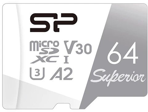 Карта памяти 64Gb MicroSD Silicon Power Superior (SP064GBSTXDA2V20)