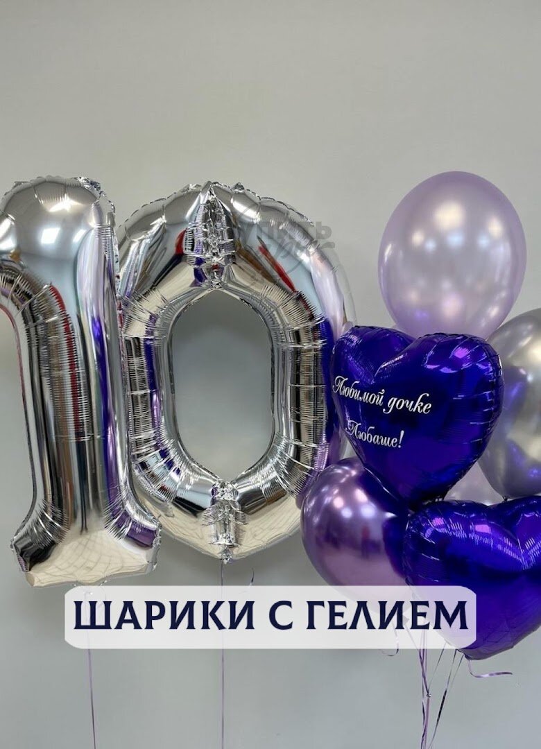 Воздушные шары с гелием, шарики воздушные "Для девочек" №1286