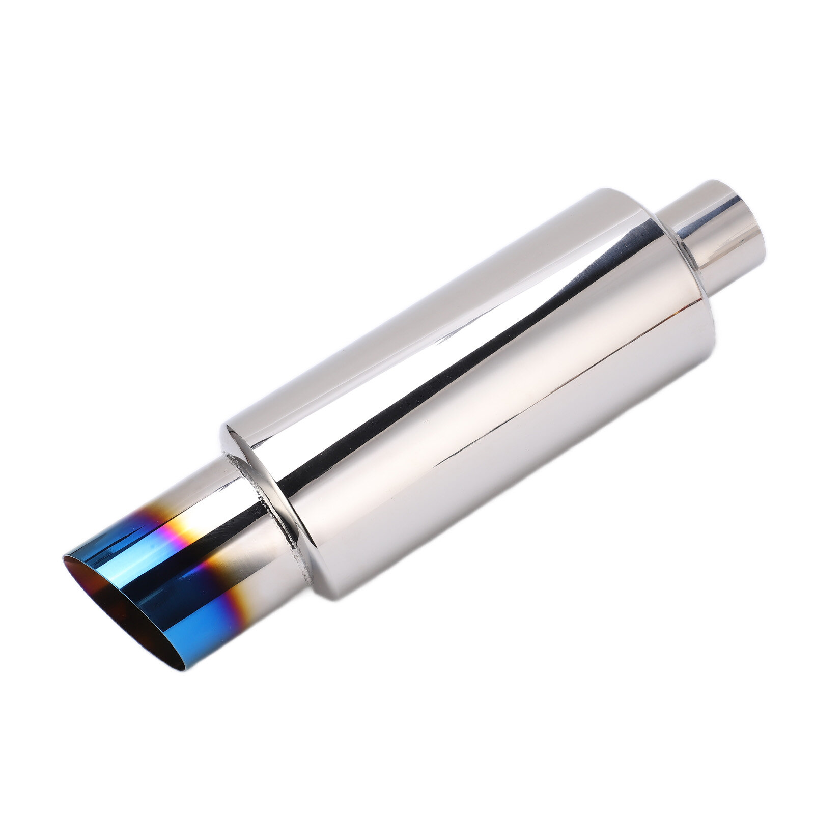 Глушитель выхлопа Синий, 2 дюйма на входе 3 дюйма на выходе Глушитель из нержавеющей стали, хлопок, универсальный