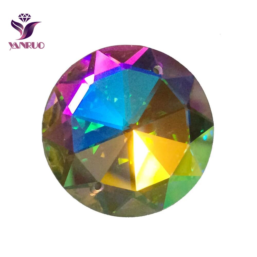 YANRUO th искусственный кристалл AB с плоской спинкой, большие блестящие камни, танцевальные кристаллы, бусины, швейные Стразы для платья, свадебного платья