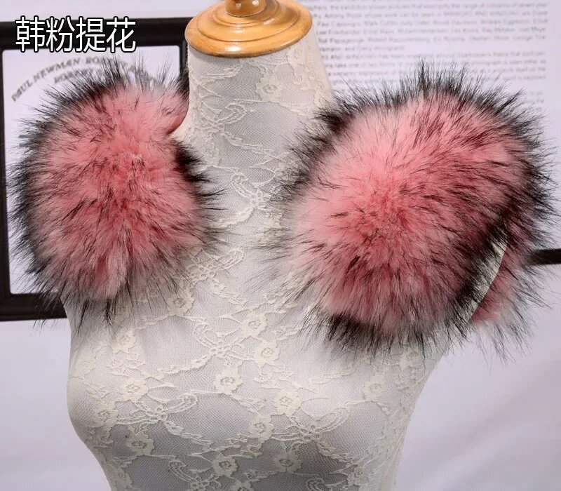 Qearlstar Женщины Faux Мех куртка украшение Мех плечо плечовая полоса 2pcs одежда сумка аксессуары,100,26,5, искусственный мех, полиэстер, полиэстер,170 темно-розовый, SKU00340