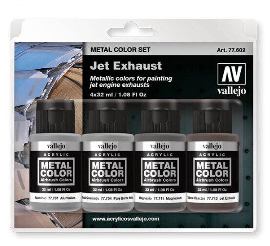 Набор красок Vallejo METAL COLOR SET: JET EXHAUST