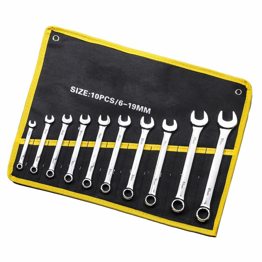 (1 комплект) Тканевая сумка для зеркальной полировки, набор гаечных ключей двойного назначения-набор из 10 предметов