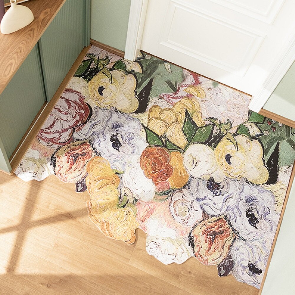 Коврик для входной двери вырезной, грязезащитный в прихожую, противоскользящий яблоня горизонтальный 80 × 120 см