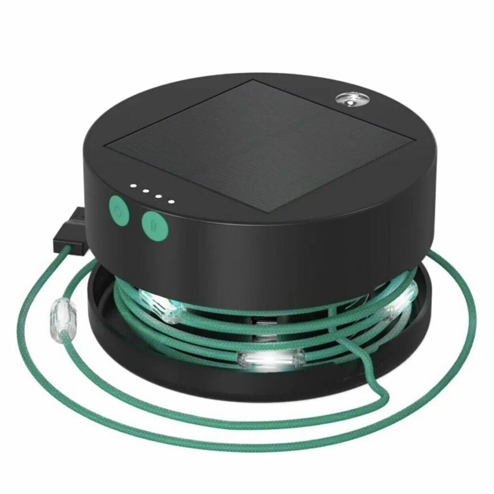 18-футовые солнечные гирлянды для кемпинга с 20 светодиодами, перезаряжаемые водонепроницаемые уличные фонари с несколькими режимами и функцией внешнего аккумулятора для декора дома и кемпинга