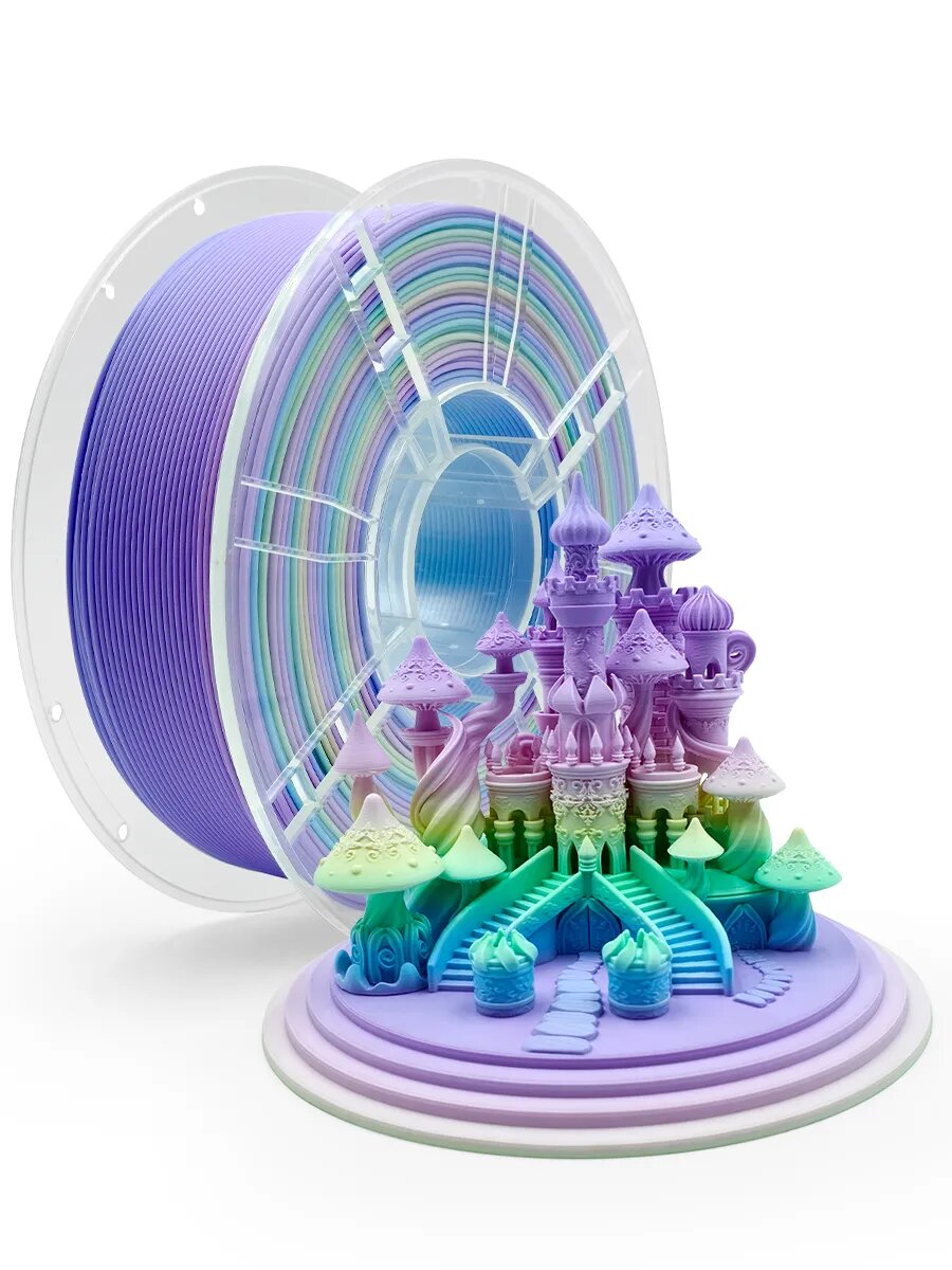 Нить для 3D печати Nexaforge PLA Matte Rainbow Macaron, 1кг, 1,75мм, 190-220°C