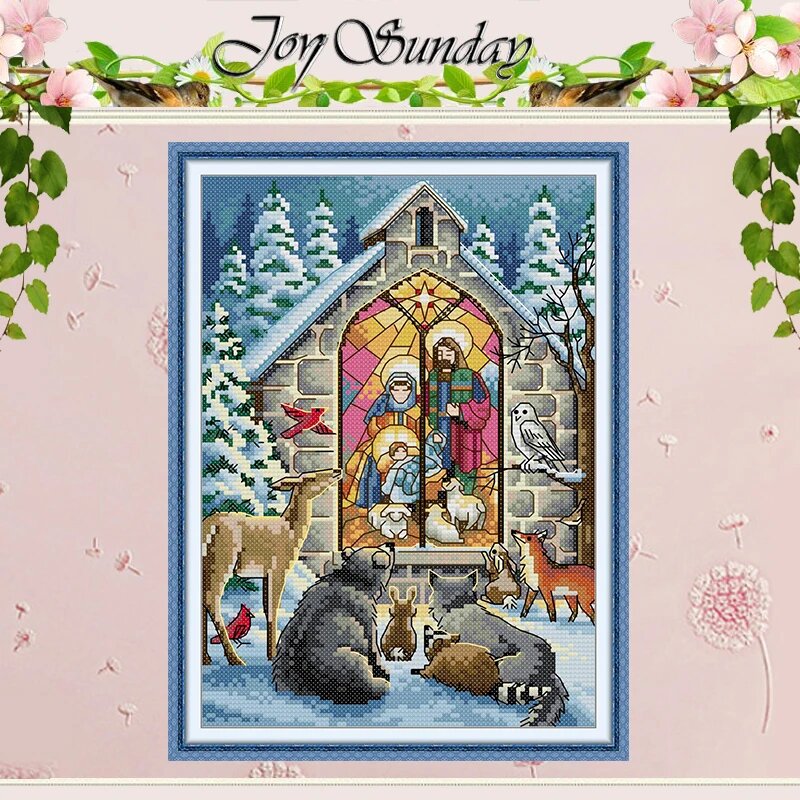 Набор для вышивки крестом Divine Birth Patterns DMC 16CT blank canvas