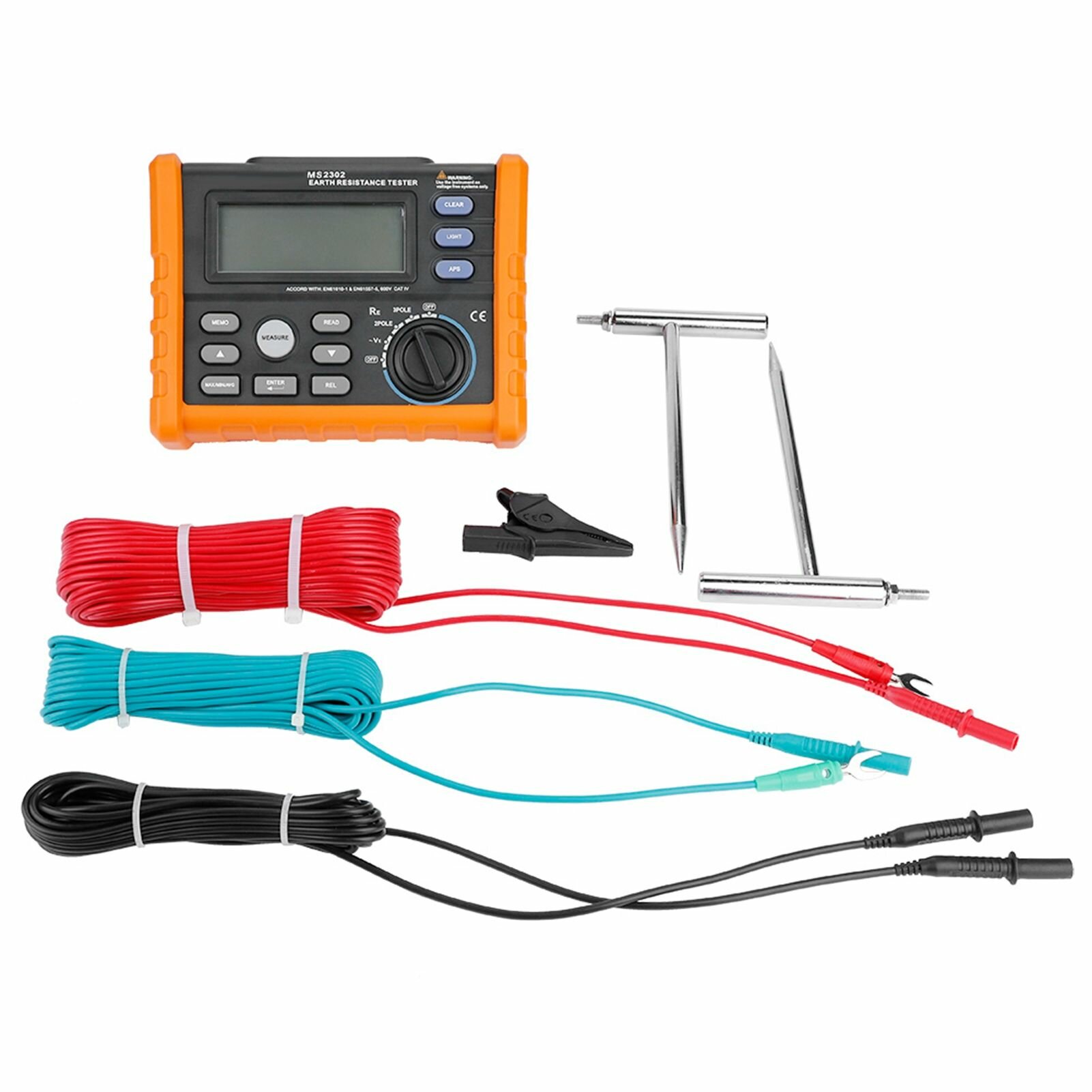 PEAKMETER MS2302 Цифровой тестер сопротивления заземления 0 4 кОм 100 групп Регистрация данных