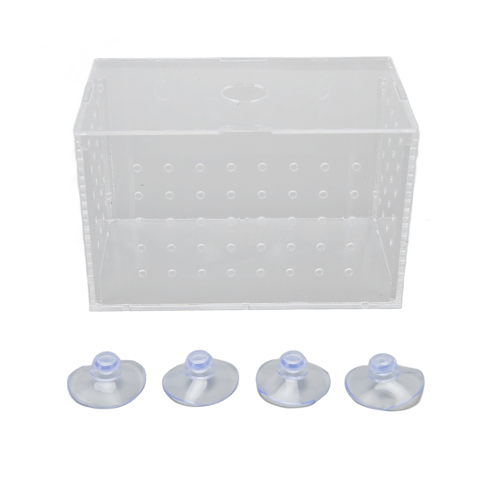 Коробка для разведения рыб, акриловый инкубатор с высокой прозрачностью, резервуар для инкубации с присоской для маленьких рыб, креветок, рыб-клоунов, 14x8x9 см/5,5x3,1x3,5 дюйма