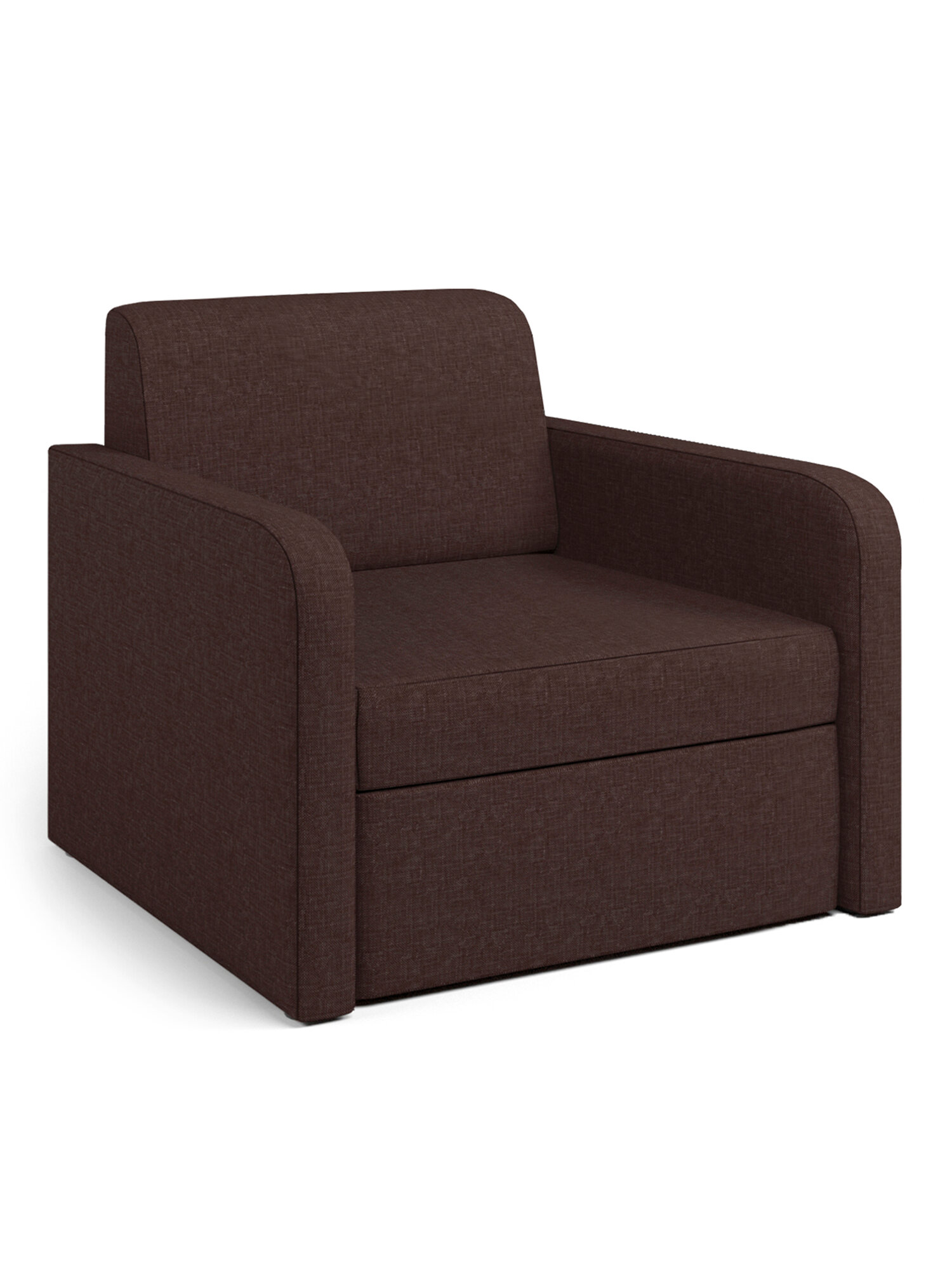 Кресло-кровать Бит, с подлокотниками, механизм раскладной на пол, рогожка, коричневый, 76х78х74 см