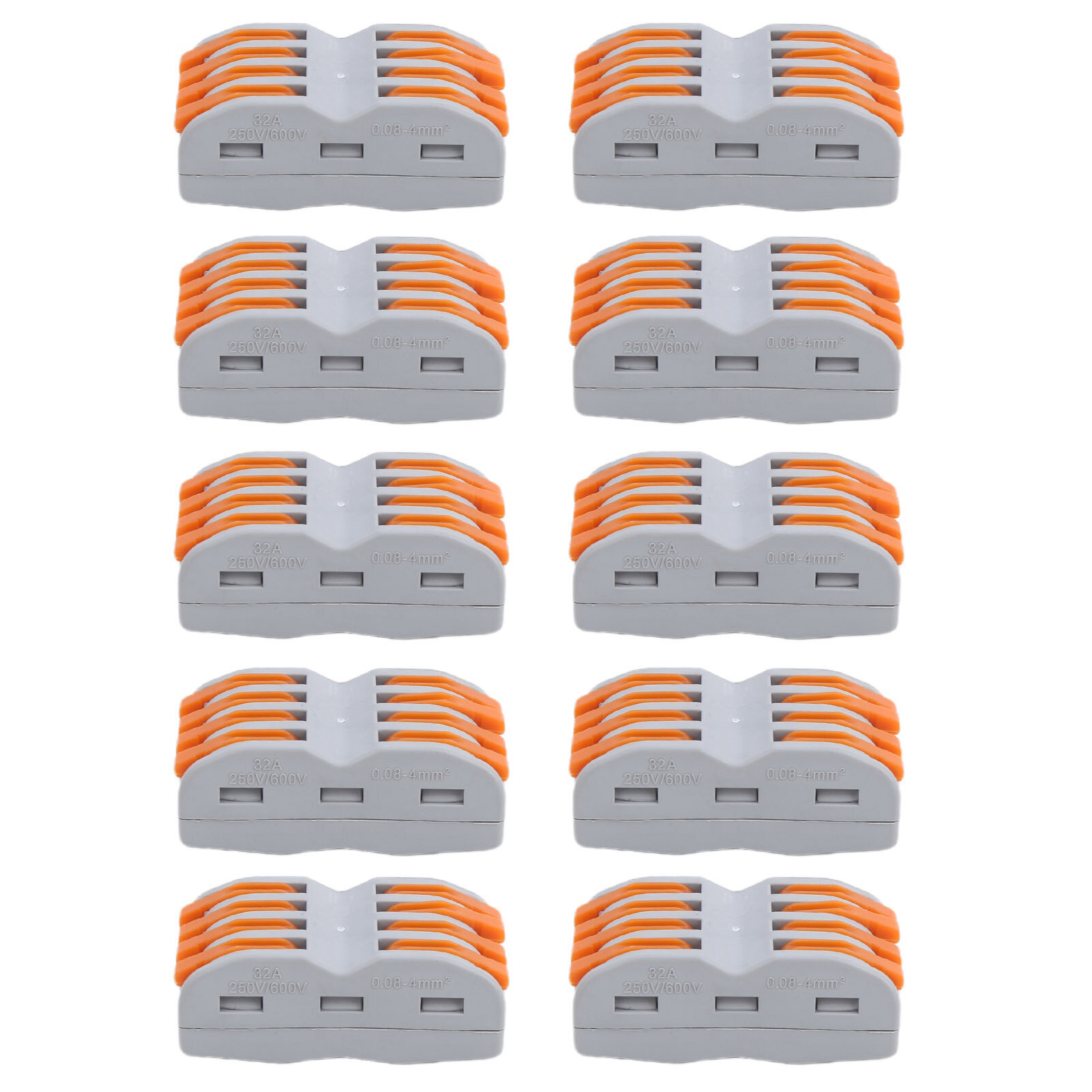 10Pcs Compact Wire Connectors Lever Nut Terminal Block SPL‑4 Quick Connect Splice Type