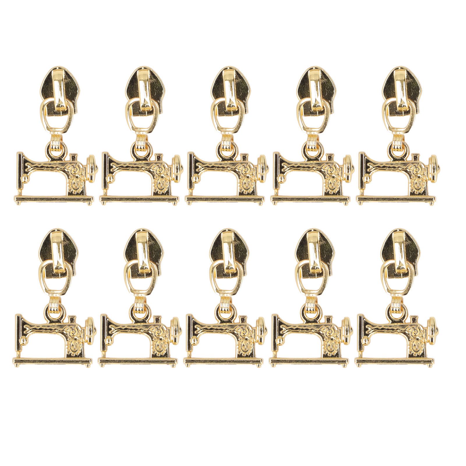 10 шт. Швейная машина для молний Металлические наконечники для молний Ремонт курток Сумки Чемоданы Наконечник молнии Имитация золота