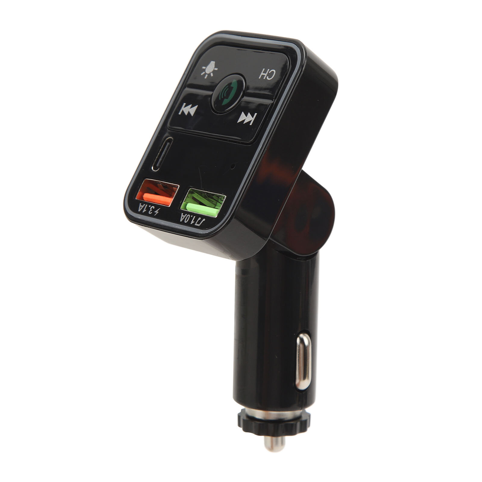 Беспроводной автомобильный Bluetooth-адаптер с двумя USB-портами для зарядки, автомобильное зарядное устройство, плеер, функция громкой связи, 7 цветов подсветки.