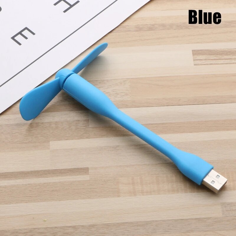 Мини USB вентилятор гибкий Синий, Blue