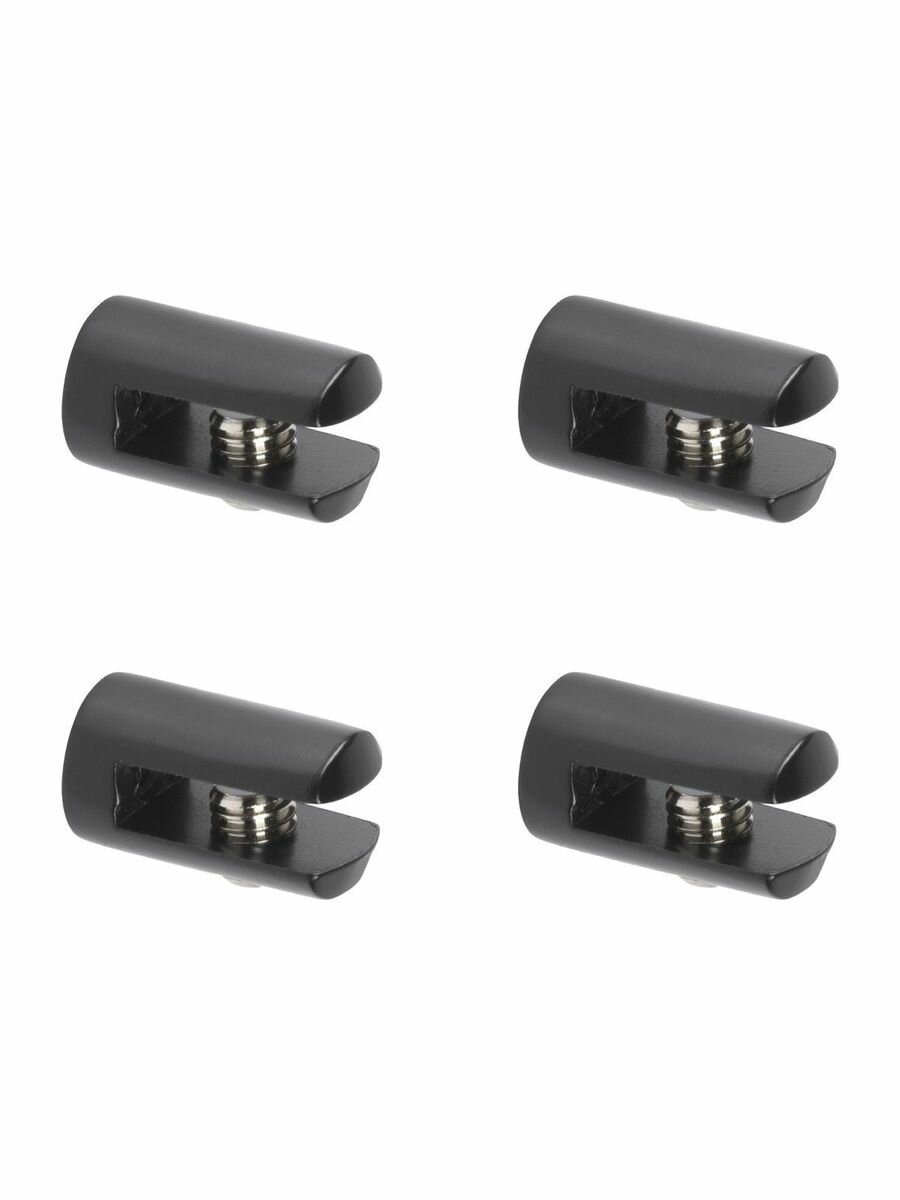 Стеклодержатель (стекло до 6 мм) EDSON черный матовый (комплект 4 шт.)