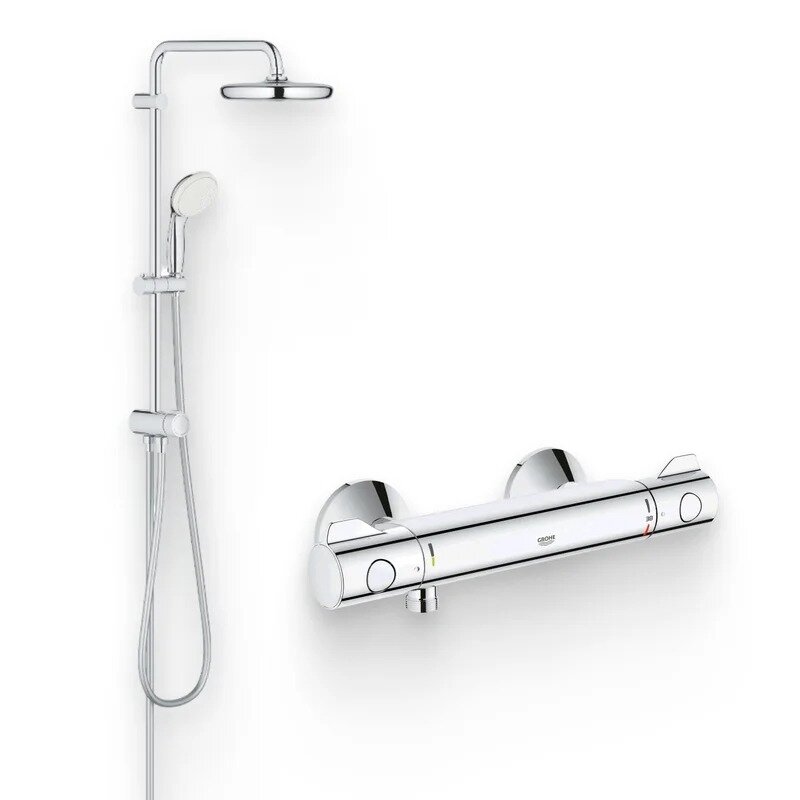 Душевой комплект Термостат Grohe Grohtherm 800 34558000 для душа + Стойка New Tempesta System 26381001