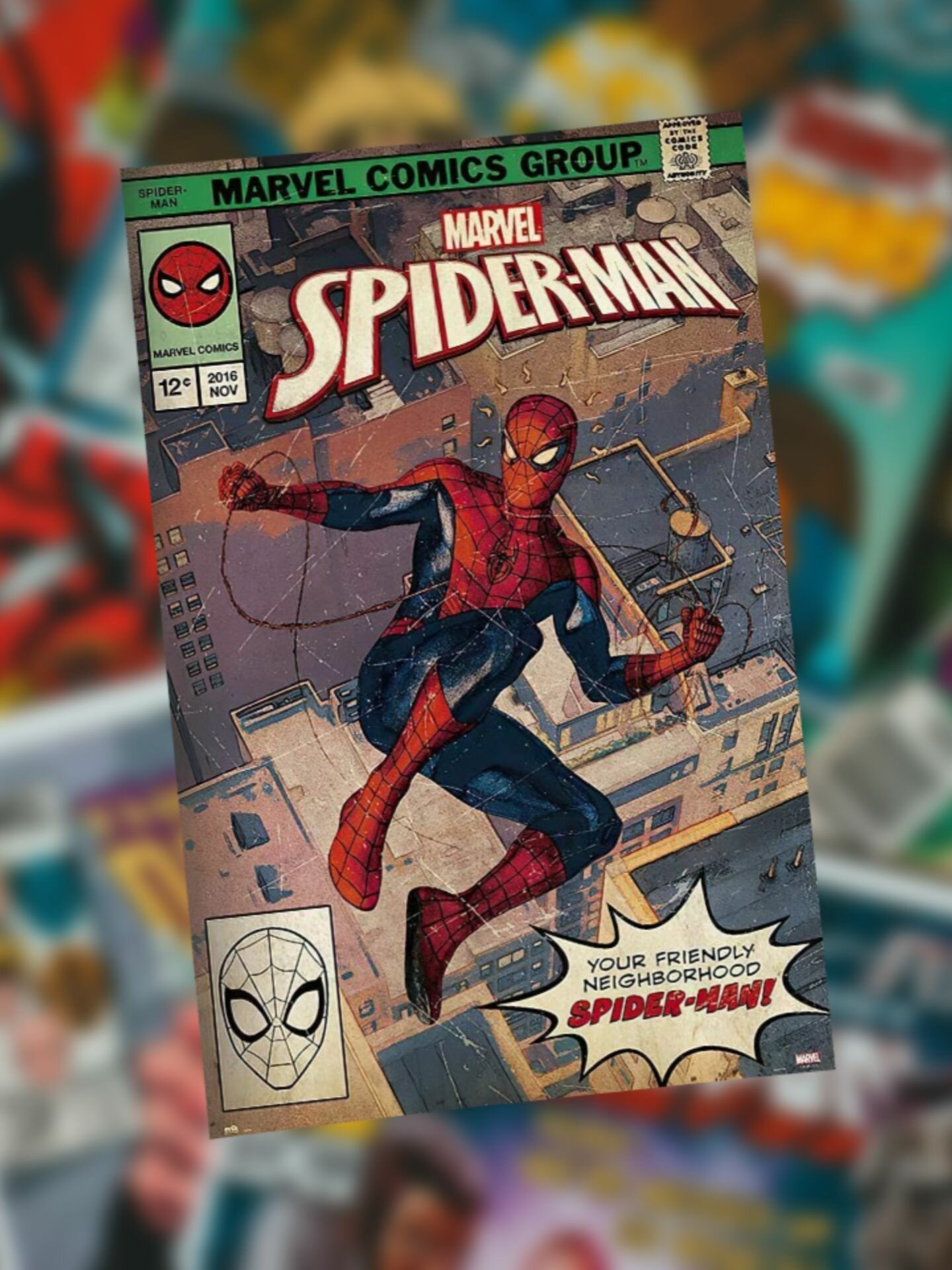 Постер "Человек паук" в стиле pinterest, формат А3, 297 х 420 мм, глянцевый