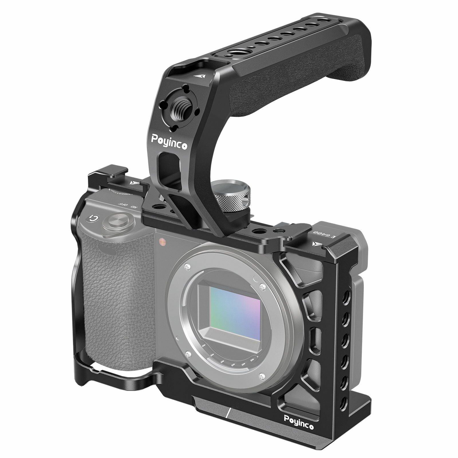 Камера-клетка Poyinco с верхней ручкой, алюминиевый сплав для Sony A6500/A6400/A6300/A6100/A6000, многофункциональный
