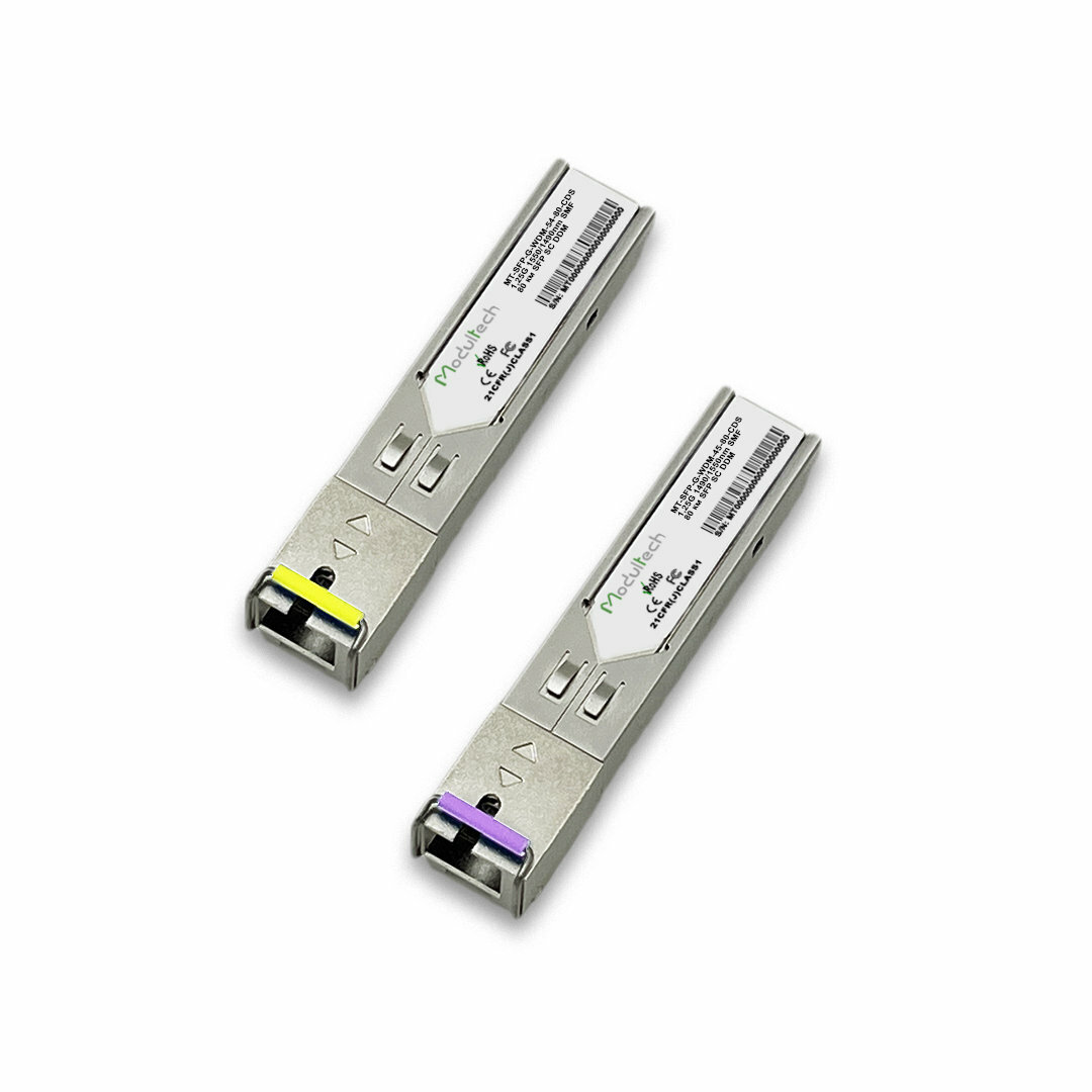 Комплект SFP WDM 1,25 Гбит/с, 80 км, 1490 | 1550 нм, SC, SMF, DDM