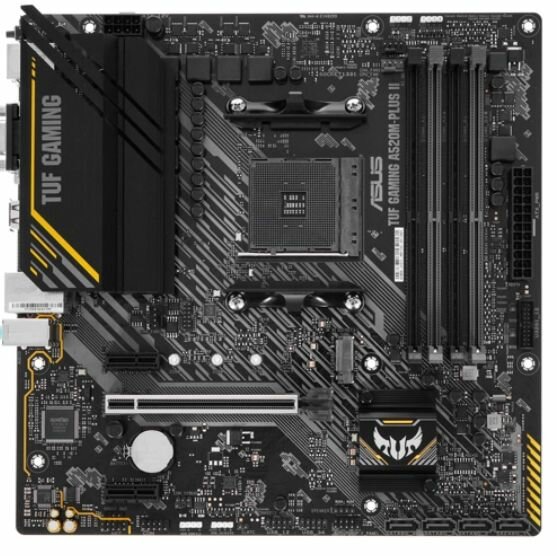 Материнская плата ASUS TUF GAMING A520M-PLUS II (TUF GAMING A520M-PLUS II) - AM4, AMD A520, 4хDDR4-3200 МГц, 1хPCI-Ex16, 1хM.2, Micro-ATX