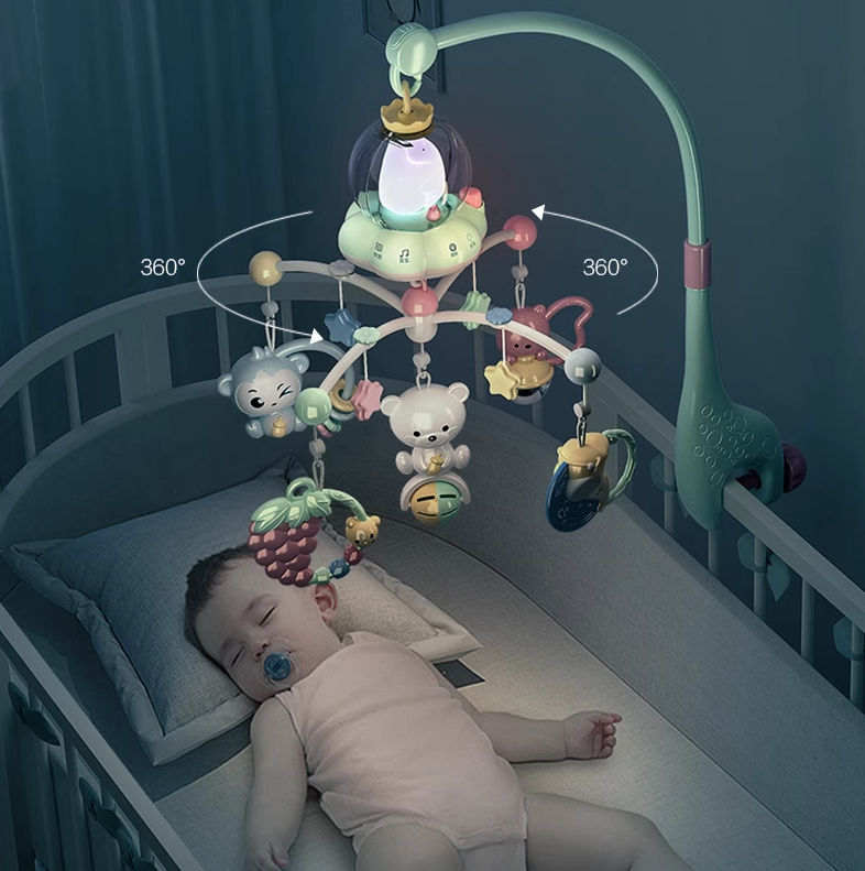 Музыкальный мобиль в кроватку для новорожденных с ночником 20 мелодий
