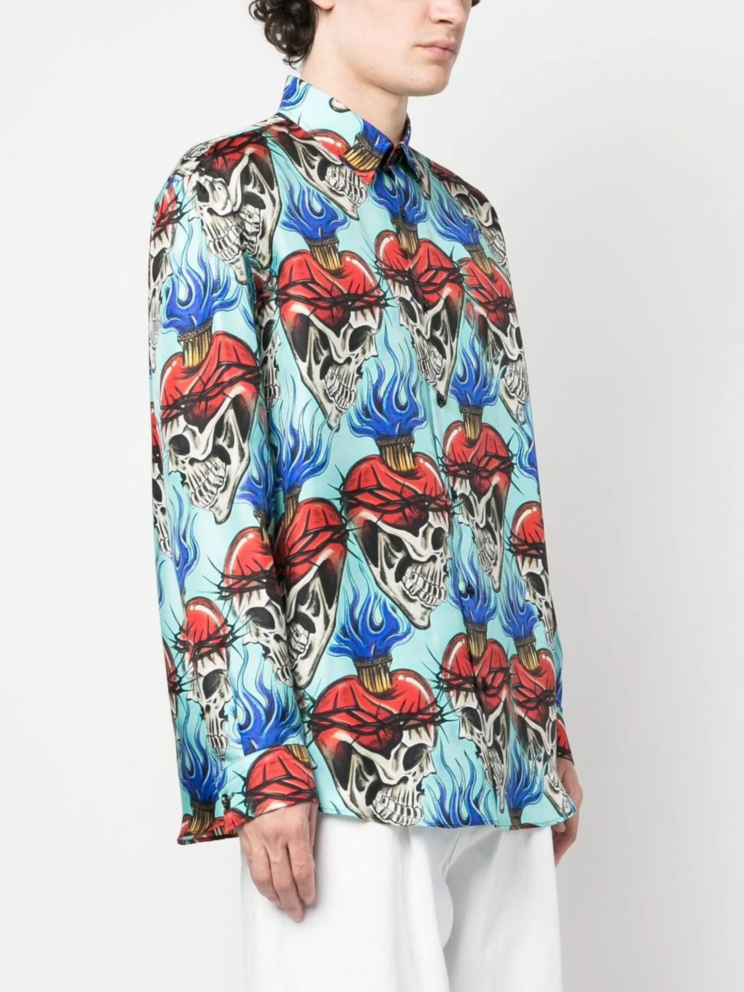 Рубашка PHILIPP PLEIN Skull, размер L, синий — фото 1