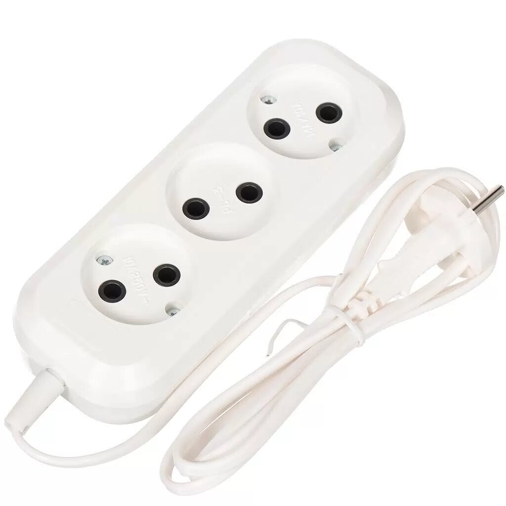 Удлинитель сетевой 7 метров, 3 гнезда, без заземления, Обиход, РС-3